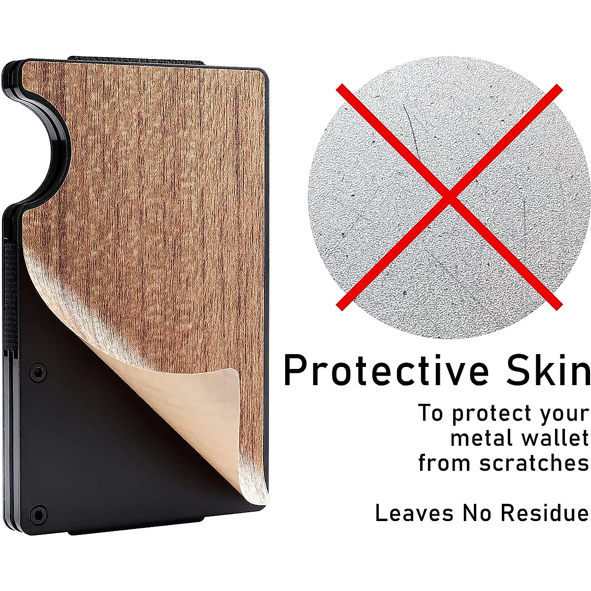 ANTWAY Metal Wallet Sticker Skin Protector Set 5 Pieces, PVC Film Skin Wrap Protective for Card Holder, 3D Wrap Skins for Slim Wallet, Protective Skin of Metal Wallet for Men and Women (Deep)