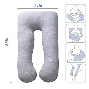 MOON PINE U Shaped Pregnancy Pillow for Sleeping and Replacement Pillow Cover