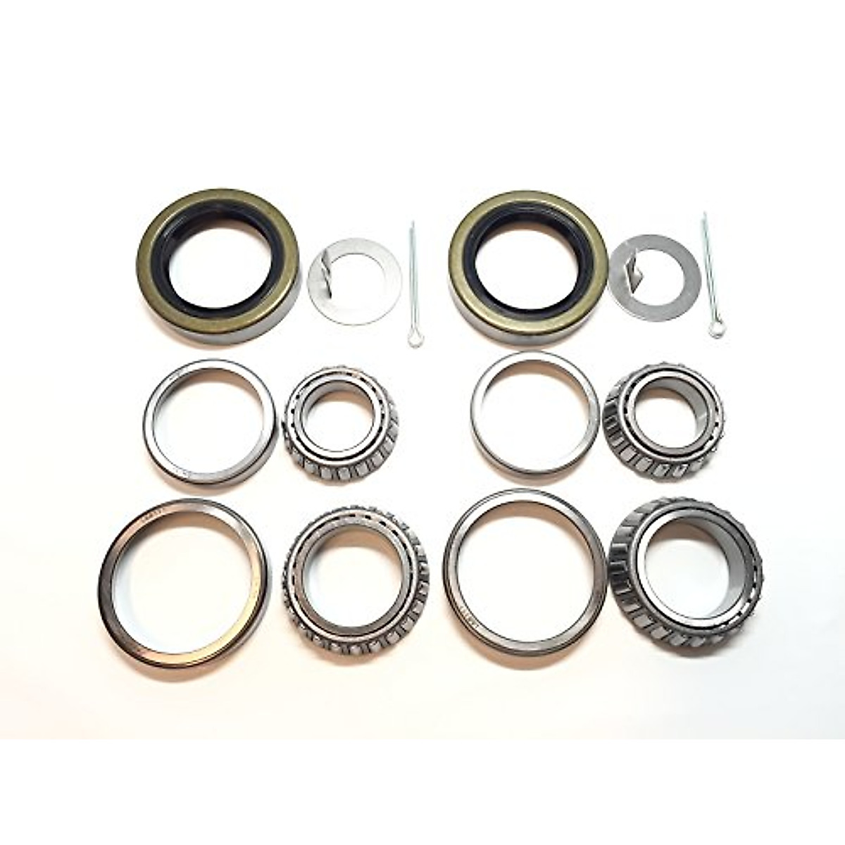 (Set of 2) WPS 3500# Trailer Axle Bearing Kit L68149 L44649 Grease Seal 10-19 I.D. 1.719'' for #84 Spindle