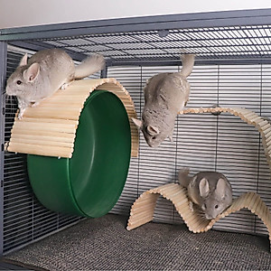 YKD Chinchilla Natural Birch Wood Flexible Platform Toy, Chinchilla Running Wheel Fence, Small Animal Climbing Toys for Chinchilla Guinea Pig Rabbit Hamsters Gerbils Rat and Other Small Animals