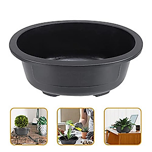 Healeved 2pcs Large Bonsai Pot Plastic Planter Reusable Oval Bonsai Training Pots Flower Planting Container Shallow Planter Pots