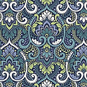 Arden Selections Modern Outdoor Dining Chair Cushion 20 x 20, Sapphire Aurora Blue Damask