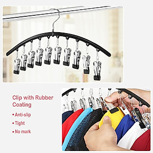Hat Organizer for Baseball Caps, Hat Hanger 2Pcs with 10 Clips Holds 20 Hats/Leggings/Pants, Closet Organizers and Storage w/Rubber Coated, Leaving No Mark, Space Saving