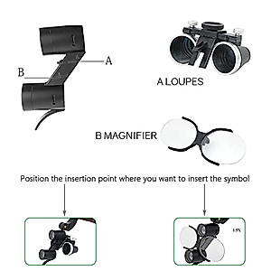 5W Binocular Loupes Glasses Headband Magnifier 2.5X 3.5X Dental Binocular Magnifier LED Head Light Lamp for Magnification Binocular Loupes Dentist Surgical Headlight Lab Equipment (2.5X)