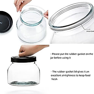 AVLA 3 Pack Glass Jars with Sealed Lid, 58 OZ Clear Cookie Candy Jar, Airtight Food Storage Container with Metal Lid, Empty Canister Set for Kitchen Counter, Pasta, Dog Treat, Snacks, Apothecary Jar