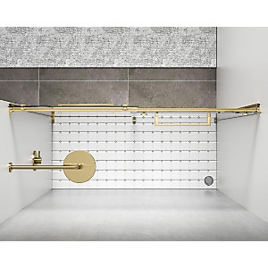 Elegant Kitchen and Bath SD202-4876BGD Frameless Shower Door 48 x 76 Brushed Gold