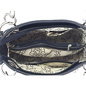 Zzfab Cross Embroidered Western Handbag Rhinestone Purse Black