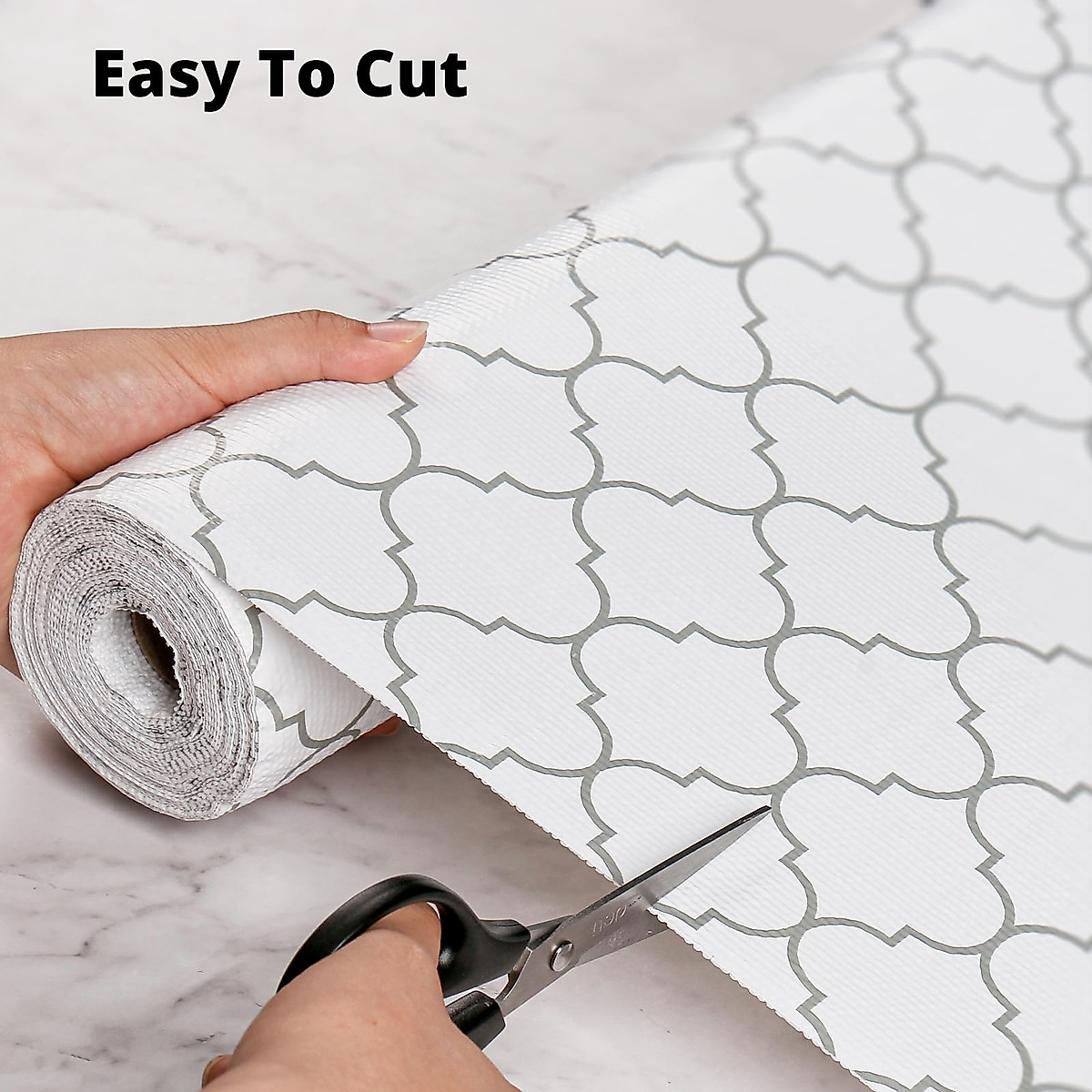 Drawer & Shelf Liner for Kitchen Cabinets, Non-Slip Non-Adhesive Shelf Paper Protect Dresser and Cupboard, Waterproof Drawer Mats for Bathroom, Easy Install