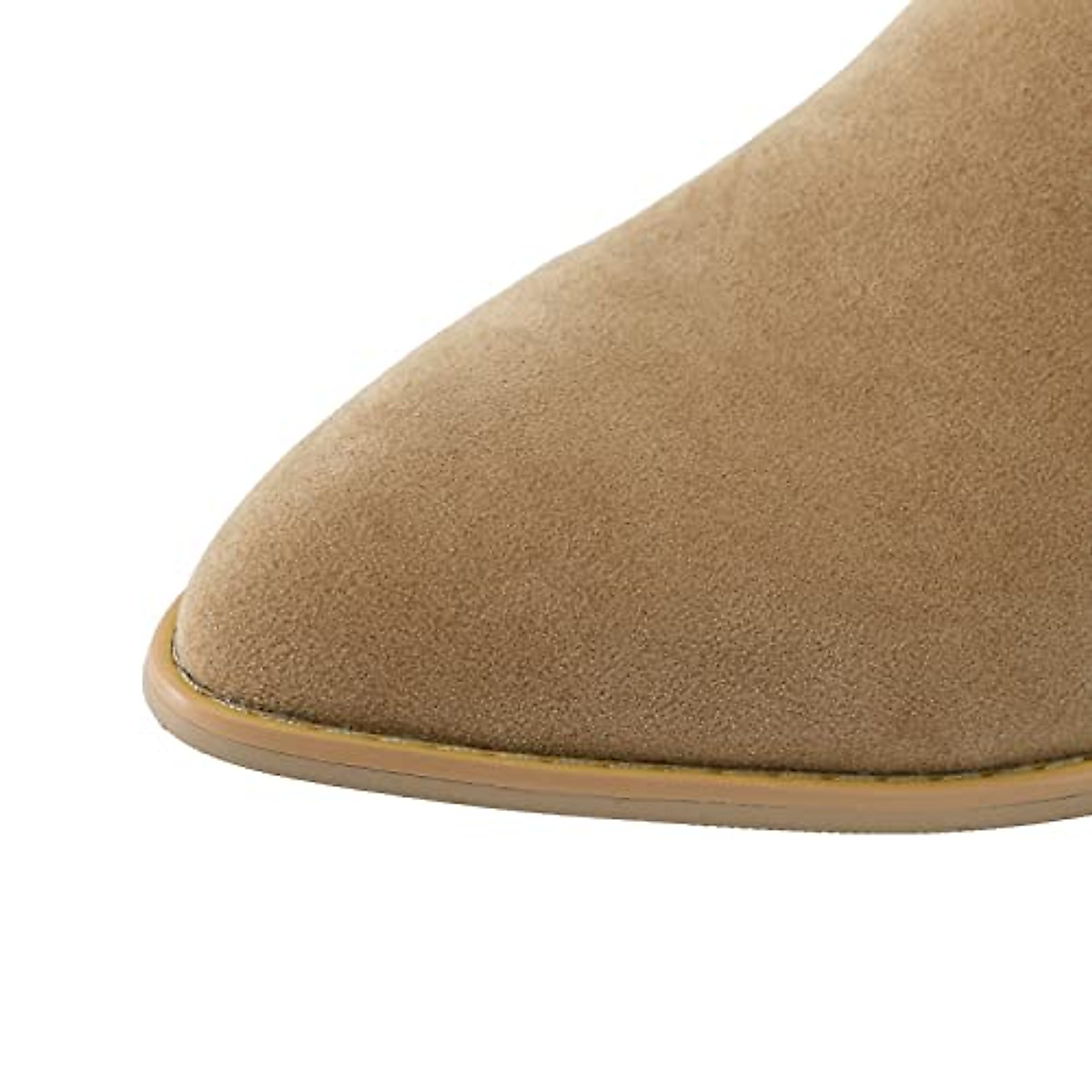 Apostrophe Boots Women's Vintage Style Boots Solid Suede Side Zipper Trim with Fashion Knee Length Boots on Knee High Boots (1-White, 9)