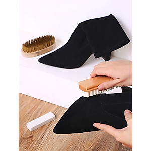 YoungJoy 4 Pcs Shoes Shine Dauber Suede Brush Nubuck Cleaner Crepe Applicators Suede Eraser Set(B)