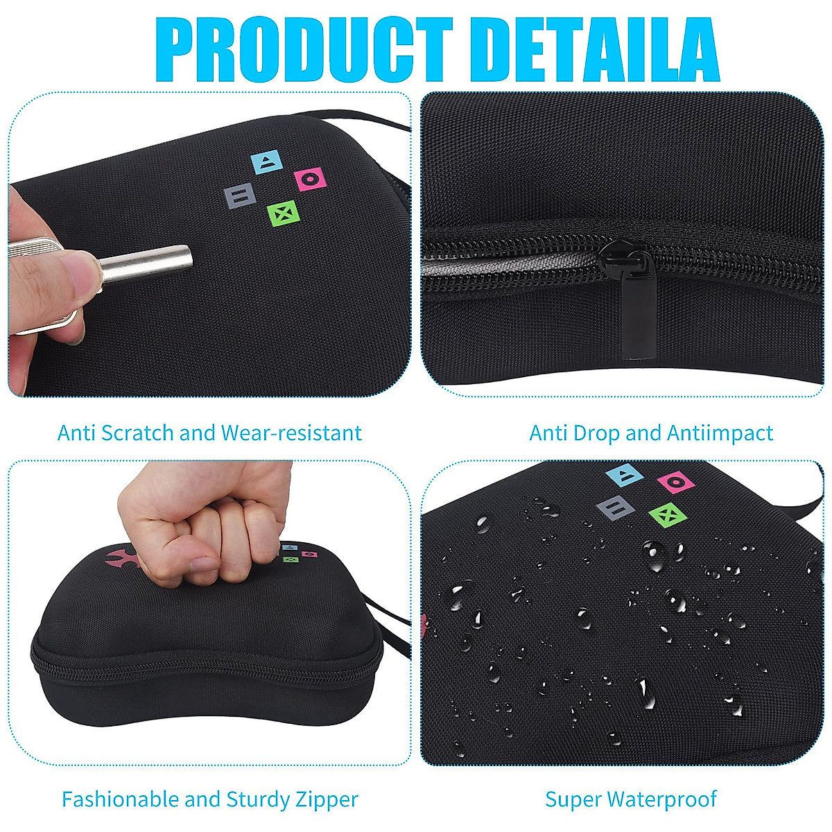 YiePhiot PS4 Controller Box for PS4 controller, PS4 Controller Storage Bag Compatible with DualShock 4 Wireless Controller, Black