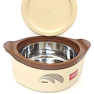 MILTON Plastic Floral Casserole - 2500ml, 4 Piece, Brown