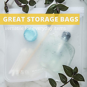 Keeper Reusable Sandwich Bags (5 Pack) - Premium Reusable Snack Bags For Kids. Airtight Ziplock Lunch Baggies Keep Food Fresh! Freezer Safe Bag - Great For Travel, Make-Up, Home Storage Organization