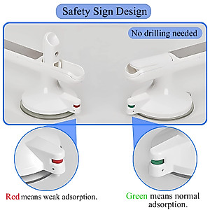 Grab Bars for Bathtubs and Showers,12 inch Shower Handle,Non-Slip Handrail Safety Grip for Seniors No Drilling,Grab Bars for Elderly for Wall,Shower Handles for Elderly Suction,Bathroom Accessories