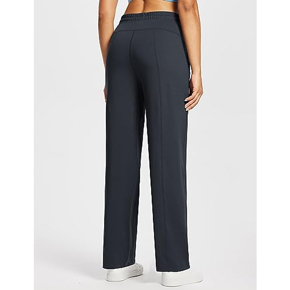 BALEAF Women's Straight Leg Sweatpants Quick Dry Athletic Casual Pants with Pockets Stretch Soft Lounge Workout Black Size M