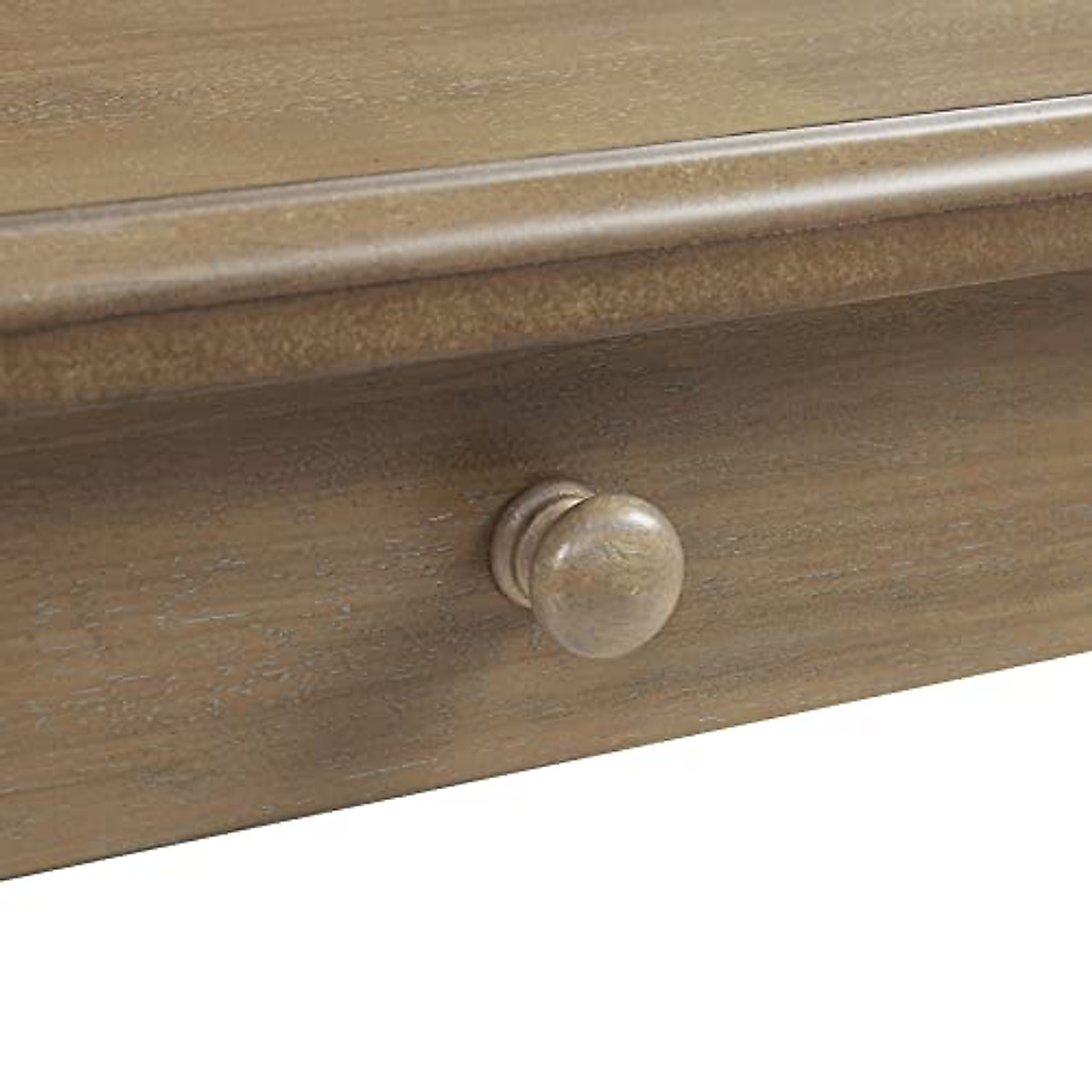 MARTHA STEWART Tabitha Solid Wood Writing Table with Metal Glides Drawer for Storage Living Room Furniture, Home Office Small Computer Desk, Turned Legs, 47.5" W x 23" D x 29" H, Natural