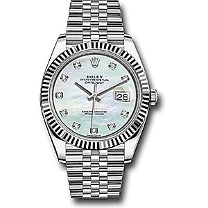 ROLEX DATEJUST 41 STEEL AND WHITE GOLD MOTHER OF PEARL DIAMOND DIAL JUBILEE BRACELET 41MM