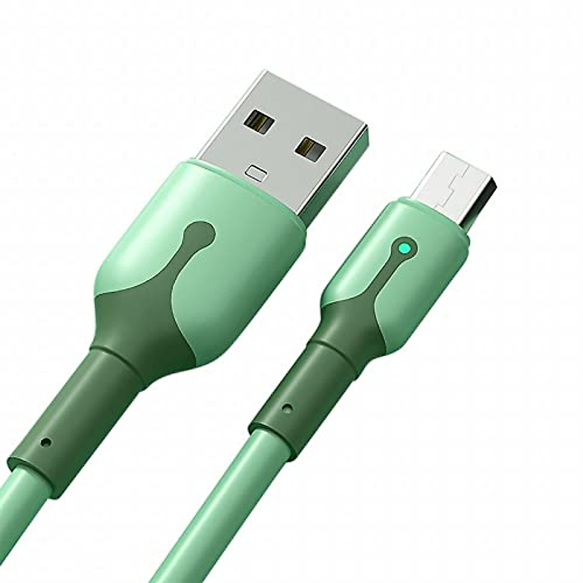 BGNTBUK C Type to C Type Cable 10 Ft Micro USB Liquid Silicone Smartphone Charging Data Cable 5A Breathing Light Smart Fast Charging Cable 1m Connect Glass Adapter