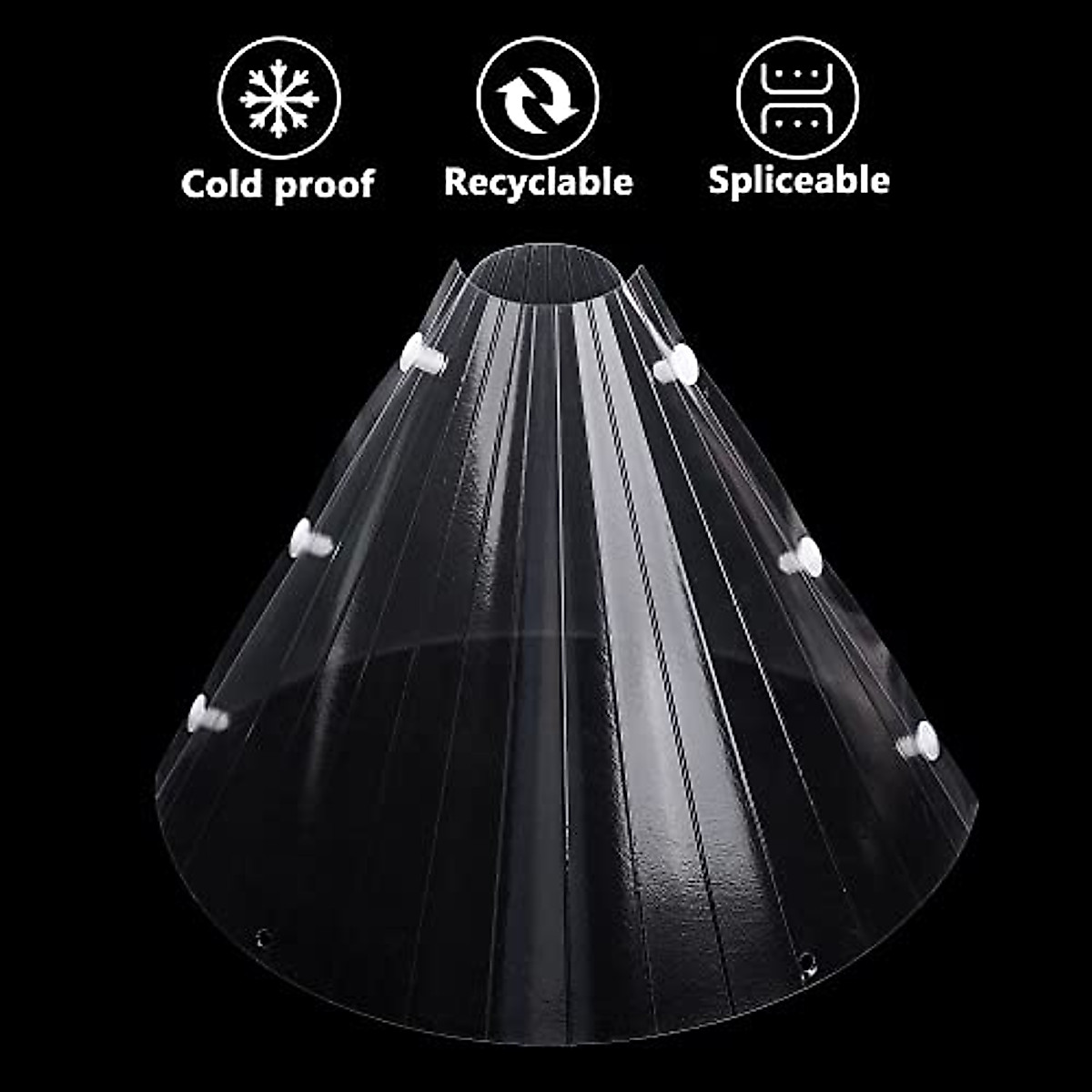 DECOHS 20 PCS Garden Cloches for Plant-Reusable Plastic Plant Bell Cover-Connectable Transparent Plant Covers for Protection Vegetables Seed from Frost Animal