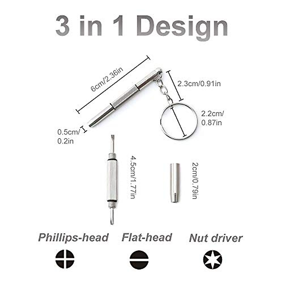 Soukoshi Eyeglass Nose Pads for Metal Frames Titanium Nose Piece for Glasses Nose Grips Push in 14mm Repair Kit with Screws and Nose Pads for Glasses Anti Slip(2 Pairs,Melon Seed Shape)