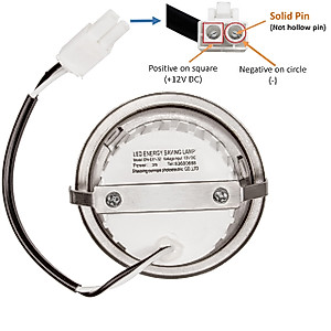 Awoco ON-E01-32 LED Light Bulbs Replacement for Range Hoods - 12V DC, 3W, Cooker Hood led Light Bulbs with 3000K Warm Yellow (Pack of 2)