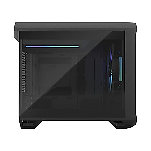 Fractal Design Torrent Nano RGB Black - Light Tint Tempered Glass Side Panels - Open Grille for Maximum air Intake - 180mm RGB PWM Fan Included - Type C - mITX Airflow Mini Tower PC Gaming Case