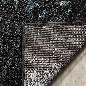 SAFAVIEH Glacier Collection 5'3" x 7'6" Blue/Multi GLA124B Modern Abstract Non-Shedding Living Room Bedroom Dining Home Office Area Rug