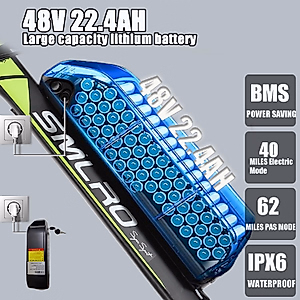 Lanshanchu (US in Stock V3 Plus Electric Bicycle 2000W Dual Motor Ebike 48V 22.4Ah Mountain Snow E Bike 35MPH Electric Bicycle 26" Fat Tire 7 Speed MTB for Trail Riding Excursion Commute