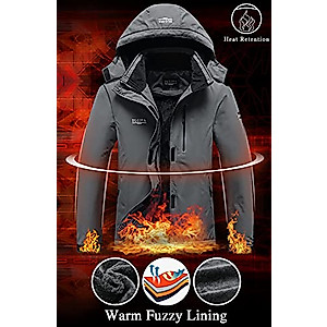DLGJPA Women's Mountain Waterproof Ski Jacket Detachable Hood Windproof Rain Winter Warm Snow Coat