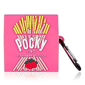 Mulafnxal for Airpod Pro 2019/Pro 2 Gen 2022 Case, Cute 3D Funny Soft Silicone Air pods Pro Cover, Fun Cool Design Skin Shell, Stylish Drink Fashion Keychain Cases for Airpods Pro (Pink Cookies)