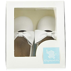 Elephantito Baby Girls European Crib Shoe, White, 4 Infant