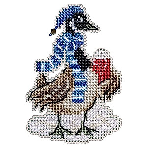 Mill Hill Canada Goose Beaded Counted Cross Stitch Ornament Kit 2023 Winter Holiday MH182334, 2.25" x 3.25", Multi