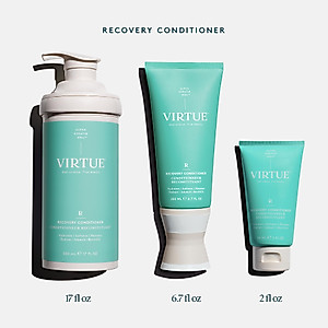 VIRTUE Recovery Conditioner with Keratin Hydrates, Softens, and Renews Damaged Hair, Sulfate Free, Color Safe