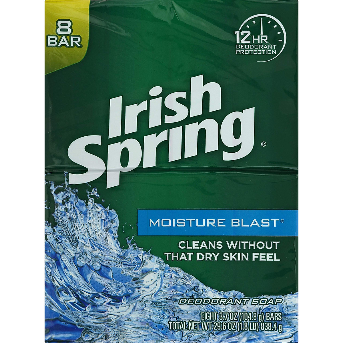 Irish Spring Moisture Blast Bar Soap, 8 Count