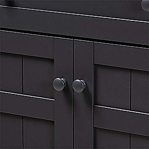 BOWERY HILL Wood 5-Shelf and Drawer Shoe Cabinet in Dark Gray