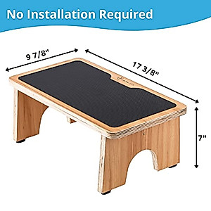 StrongTek Premium Wooden Step Stool - Versatile, Non-Slip, Heavy-Duty Bedside Stool for Bed & Kitchen, Ideal for Adults & Kids, 300lbs Capacity, Elegant Design, No Assembly Required