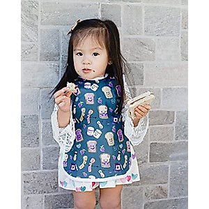 BapronBaby PBJ Pals Bapron - Soft Waterproof Stain Resistant Bib - Machine Washable - 6m - 5yr - (Sz Baby/Toddler 6m-3T)