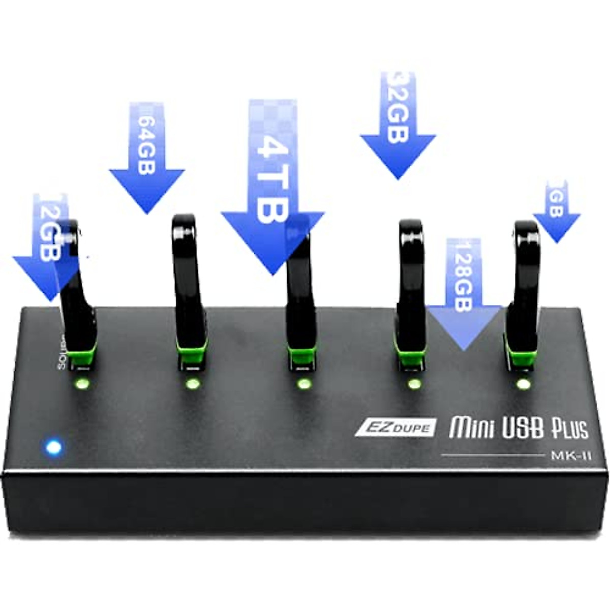 [New Update Version] EZ DUPE 1 to 4 Mini USB Plus MK II Duplicator - Standalone Portable USB Flash Media Thumb Drive Compact Copier (DM-FU0-5V04B-V2)