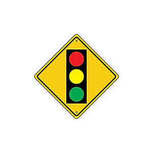 Traffic Light Ahead with Symbol Crossing Metal Aluminum Road Sign 12x12