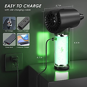 Compressed air Duster - Keyboard Cleaner - Good Replace Compressed for air can - Reusable no Canned air Duster - Computer Cleaner - Car Duster - pc Duster Electric Cordless air Duster 91000RPM 7600mAh