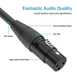 Yinker XLR Female to Female Cable, 3 Pin XLR Female to Female Microphone Mic Cord for Audio and Sound Equipments(5ft/1.5m,2pack)