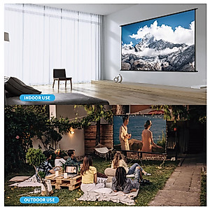 Portable Projector Screen with Stand, 100 inch 16:9, Outdoor Projector Screen, 2 in 1 Projection Screen, Foldable, Ironable and Washable, Idea for Home Cinema, Business, Backyard Party, Game.