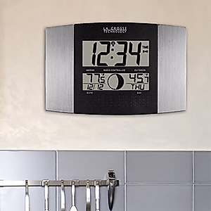 La Crosse Technology WS-8117U-IT-AL Atomic Wall Clock with Indoor/Outdoor Temperature
