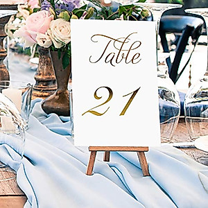 Gorgeous Wedding Table Numbers - Elegant Double Sided Gold Foil Lettering with Head Table Card - 4 x 6 inches and Numbered 1-30 - Perfect for Weddings and Events