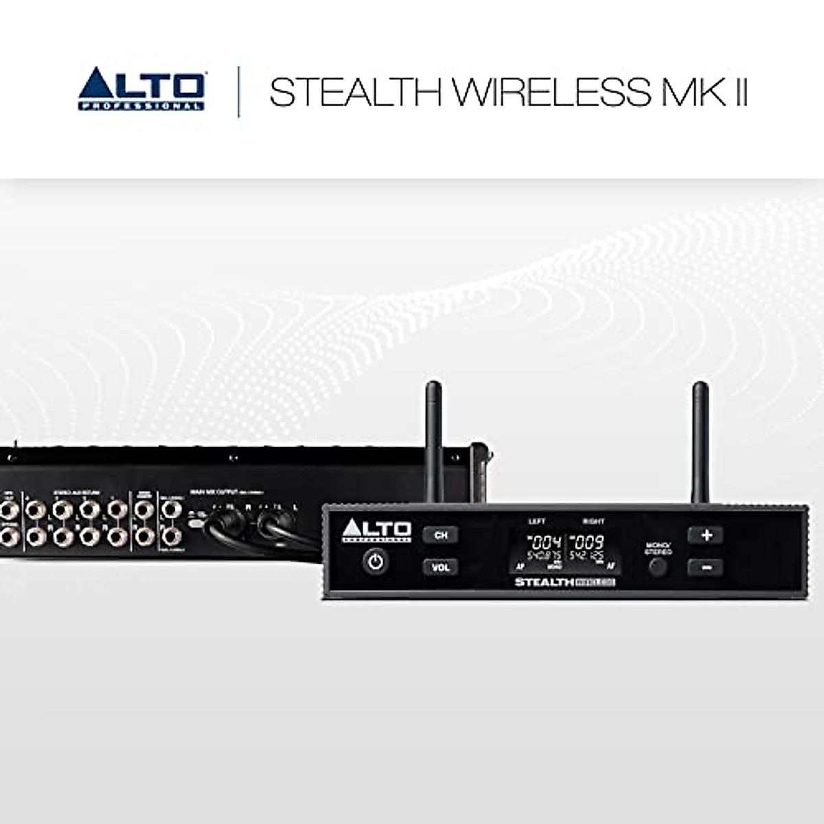 Alto Professional Stealth MKII-UHF Stereo Wireless Audio System for Active Speakers with Transmitter and 2 Receivers, 2 XLR Ins, Expandable