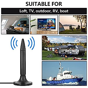 TV Antenna, 2023 Newest HDTV Indoor Digital TV Antenna, Amplified HDTV Antenna 300 Mile Range Reception - 10ft High Performance Coaxial Cable, Supports 1080P and 4K All TV