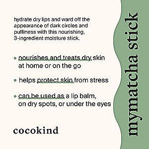 Cocokind Mymatcha All-Over Moisture Stick, Lip Balm and Eye Cream for Dry Skin, With Organic Coconut Oil and Beeswax, Green Tea Mask Stick