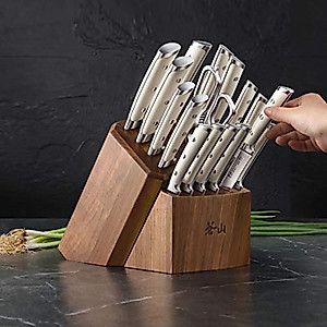 Cangshan S1 Series 1022599 German Steel Forged 17-Piece Knife Block Set, Walnut