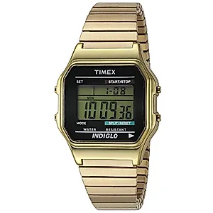 Timex Men's T78677 Classic Digital Gold-Tone Stainless Steel Expansion Band Watch