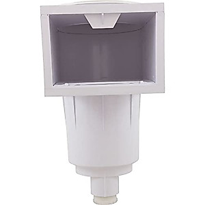 Sta-Rite 08650-4404 U-3 SwimQuip Inground Skimmer for Concrete Pools, 2 Inch Slip with 1 1/2 Inch Slip Reducers, White w/ White Lid & Frame, without Float